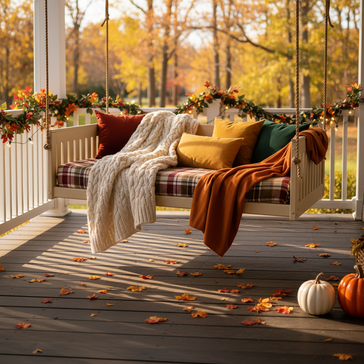 Why Every Front Porch Needs a Swing Chair This Fall | Easy Breezy Porch ...